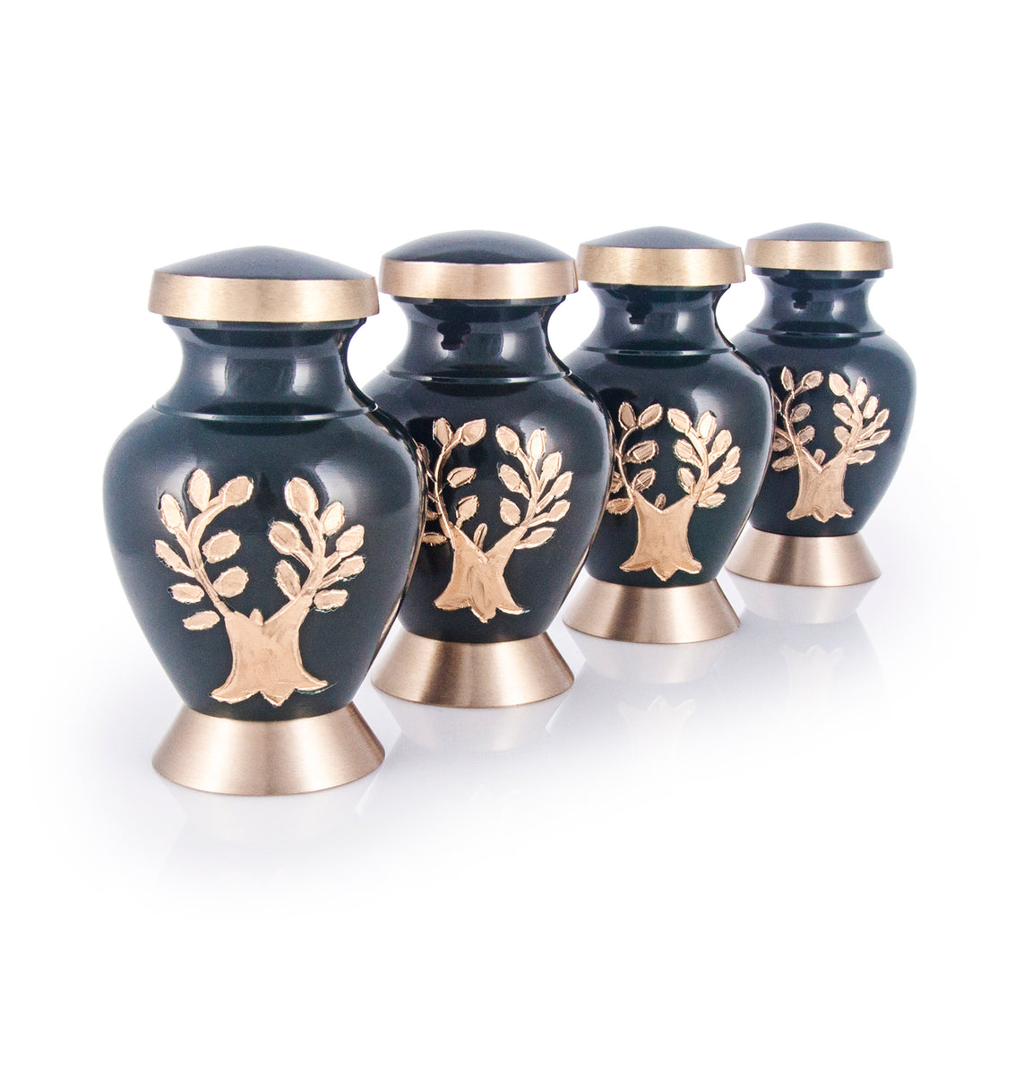 SMALL KEEPSAKE URN COLLECTION - GOLDEN TREE OF ETERNITY - SET OF 4 ...